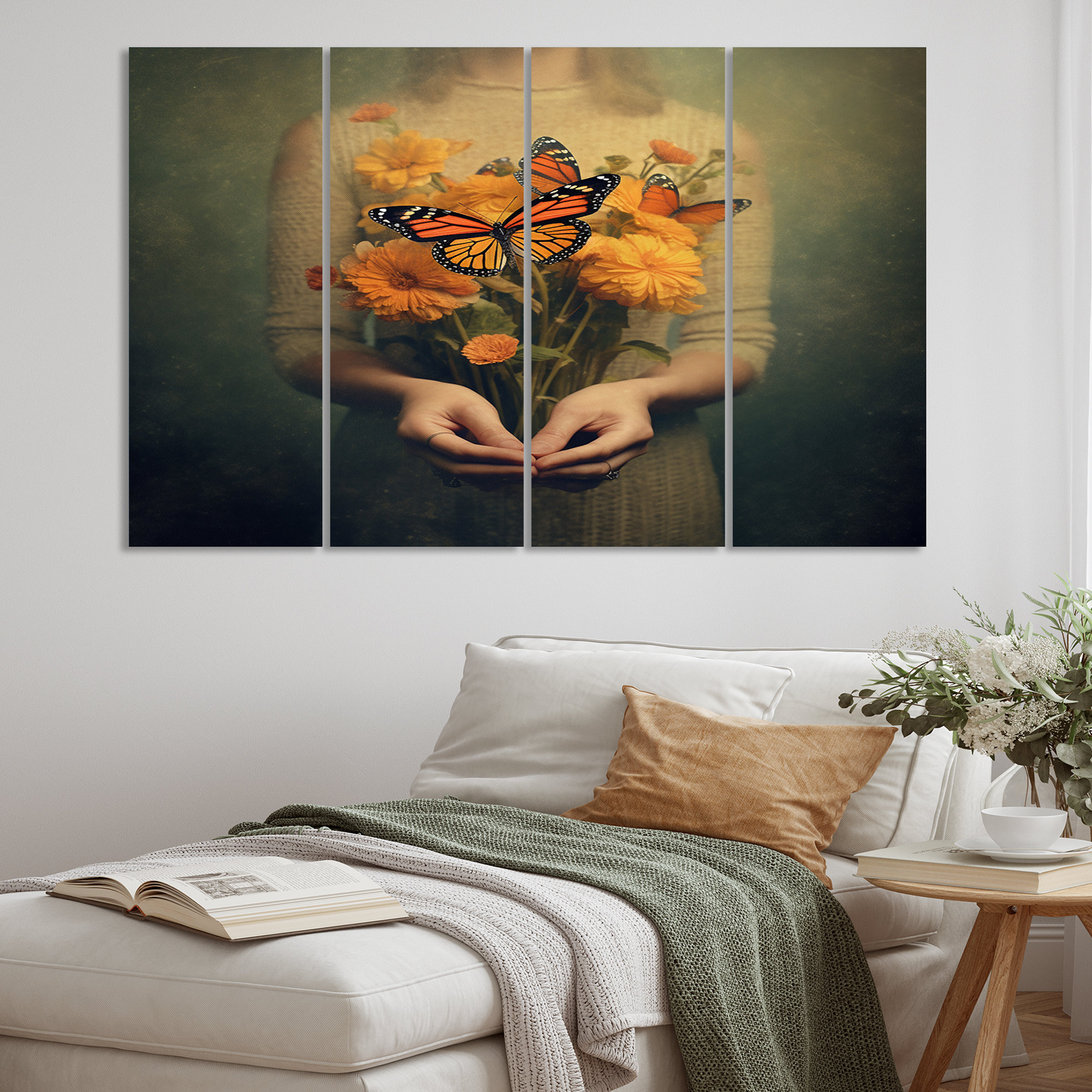 Winston Porter Blossoming Butterfly Blessing Mudra II - Yoga Wall Art Print - 4 Panels - Wayfair ...
